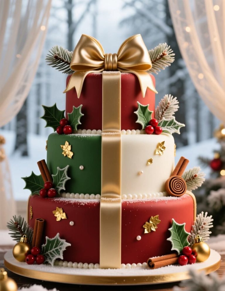 Christmas Wrapped Gift Cake – Delicious Recipes